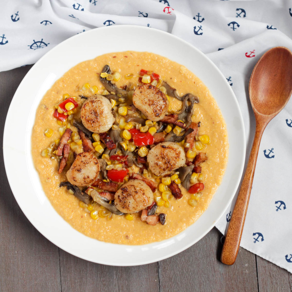 Sweet Corn Puree with Seared Scallops