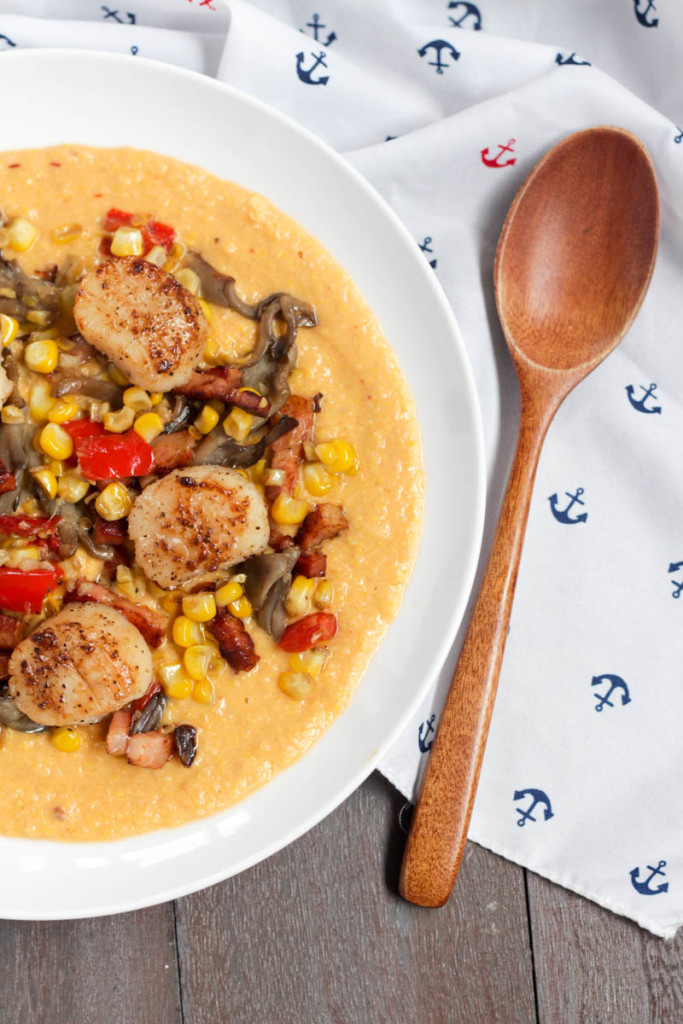 Sweet Corn Puree with Seared Scallops